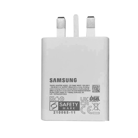Official Samsung 65W Super Fast 3 Pin UK Adapter Charger Plug White EP ...