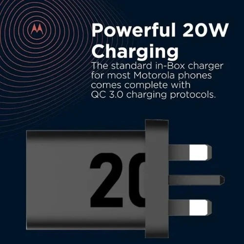 Official Motorola TurboPower 20W UK Main Wall Charger Plug Only Black ...
